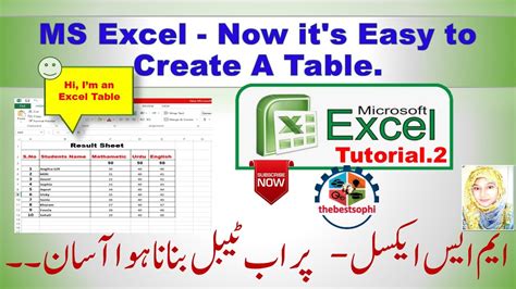 How To Make Table On Excel In Urdu Hindi Youtube