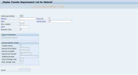 LB SAP Tcode TRs For Material