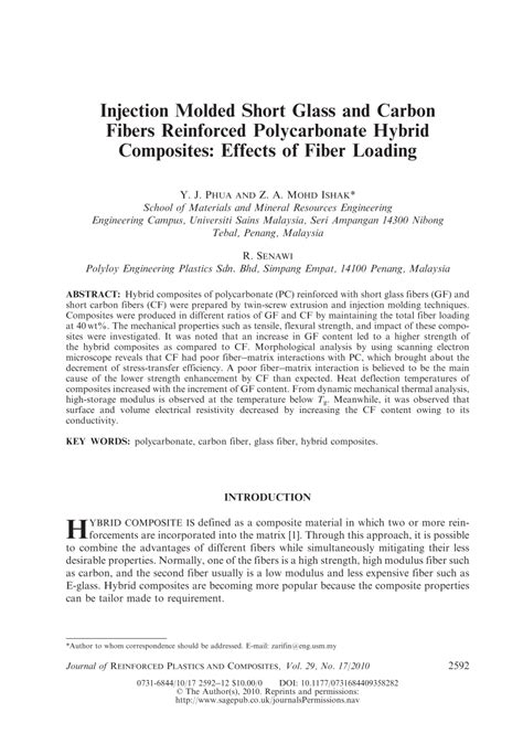 Pdf Injection Molded Short Glass And Carbon Fibers Reinforced