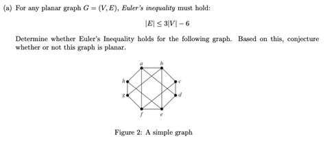 Solved A For Any Planar Graph Gve Eulers Inequality