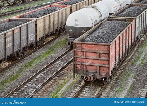 Train Classification Yard With Wagons Editorial Photo 227661157