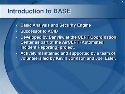 Ppt Intrusion Detection System Using Snort And Base Basic Analysis And Security Engine
