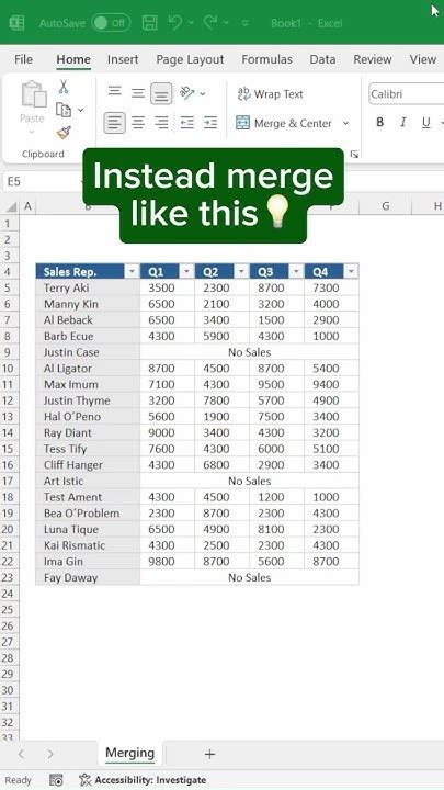 How To Merge Cells 💡 Excel Exceltips Exceltricks Exceltutorial