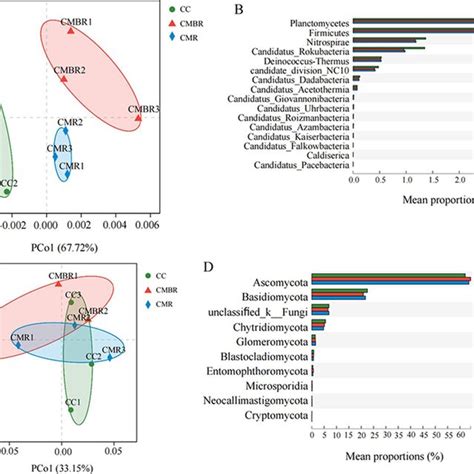 The Microbiome Compositions Of Bacterial And Fungal Taxa Under Cc Cmr Download Scientific
