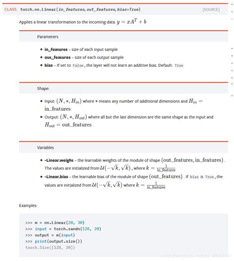 Torchnnlinear和torchnnfunctionallinear使用的简单示例 Csdn博客