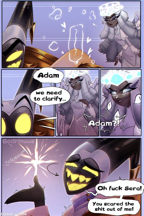 Rule 34 Adam Hazbin Hotel Angel Angel Wings Angry Face Bodrinuus