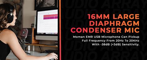 Audio Array AM C24 USB Plug Play Retro Microphone Kit No Latency Monitoring Volume Control