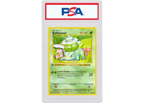 Bulbasaur 1999 Pokemon Tcg Base Set 1st Edition 44102 Psa Or Bgs