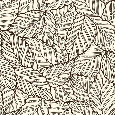 우아한 원활한 패턴 잎 벡터 일러스트 레이 션 프리미엄 벡터
