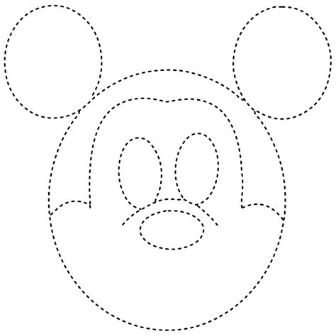 Mickey Mouse Tracing Coloring Pages Coloringlib