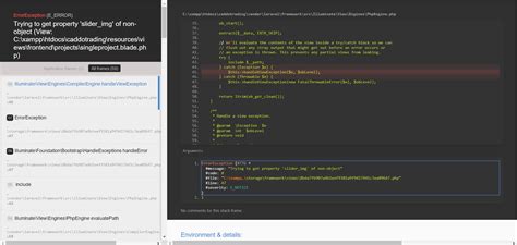 Laravel Errorexception Eerror Trying To Get Property Sliderimg
