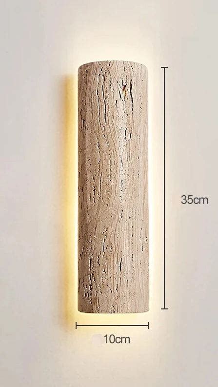Ip65 Outdoor Travertine Stone Wall Light Rod Shape Luxelylight