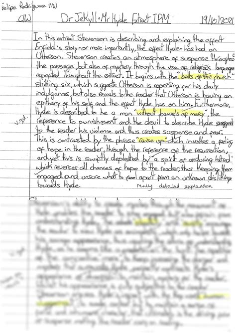 SOLUTION Gcse English Jekyll Hyde Model Extract Answer Studypool