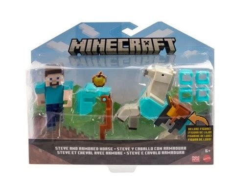 Boneco Do Minecraft Steve E Cavalo Armadura Mattel Gtt53 Hdv39 Kimiza Ltda
