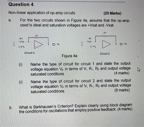 solved non linear application of op amp circuits 20 marks