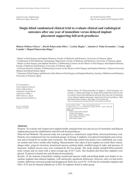 Pdf Single Blind Randomized Clinical Trial To Evaluate Clinical And Radiological Outcomes