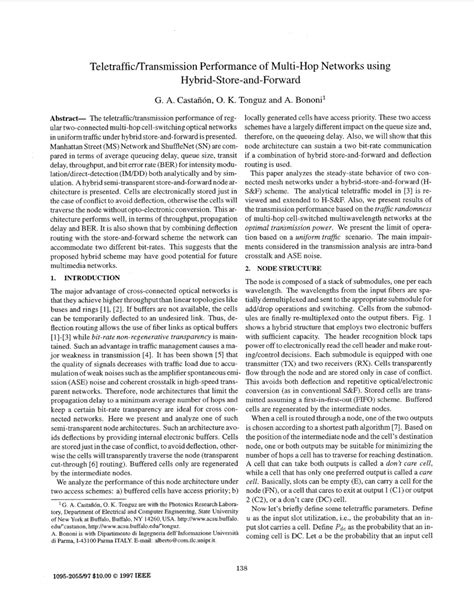 Pdf Teletraffictransmission Performance Of Multi Hop Networks Using