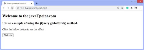 jQuery globalEval() method | Online Tutorials Library List | Tutoraspire.com