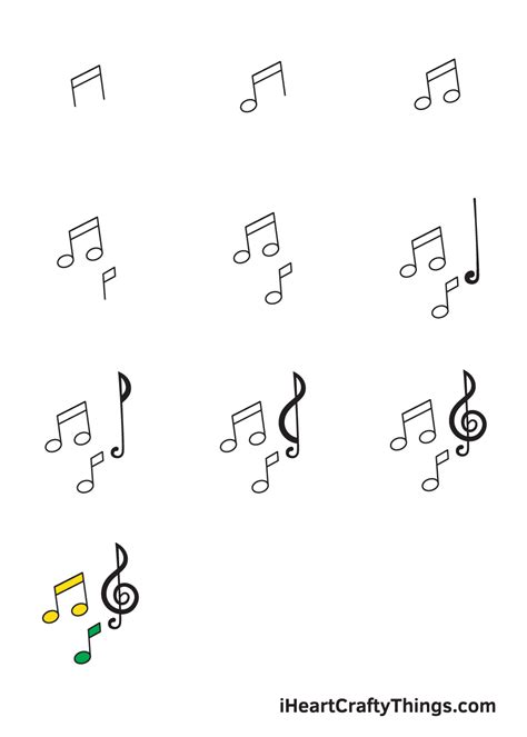 Music Notes Drawing — How To Draw Music Notes Step By Step