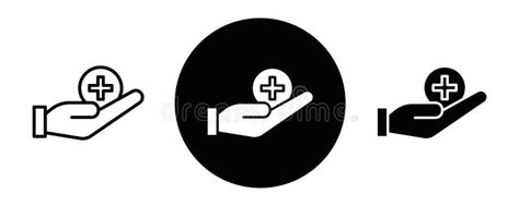 Medical Support Outline Icon Collection Or Set Medical Support Thin Vector Line Art Stock