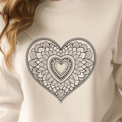 Beautiful Mandalas Free Downloadable Svg Heart Template