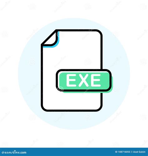 EXE File Format Extension Color Line Icon Stock Vector Illustration Of Graphic Presentation