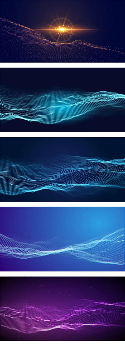 流行粒子贝塞尔曲线曲面空间感科技海报背景元素ai格式矢量素材 淘宝网 花瓣网