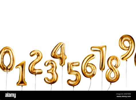 seamless frame with golden foil balloons digits 0 9 hand drawn