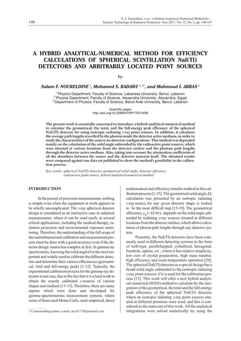 pdf a hybrid analytical numerical method for efficiency calculations