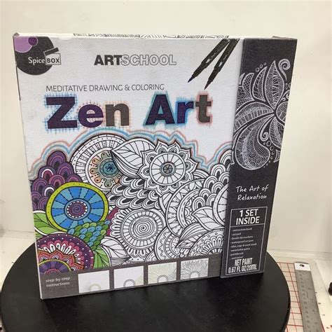 Spicebox Art School Meditative Drawing And Coloring Zen Art Kit New B10