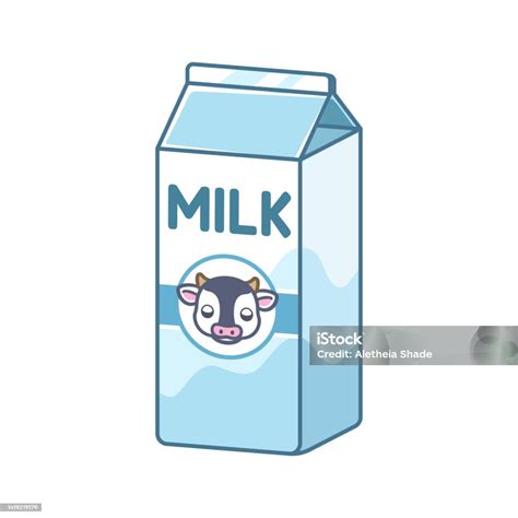 키 큰 바닐라 젖소의 우유 판지 클립 아트 요소 귀여운 심플한 플랫 벡터 일러스트 디자인 바닐라 맛 유제품 음료 인쇄 기호 기호