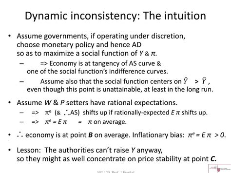 Ppt Lecture 6 Dynamic Inconsistency Of Monetary Policy And How To Address It Powerpoint