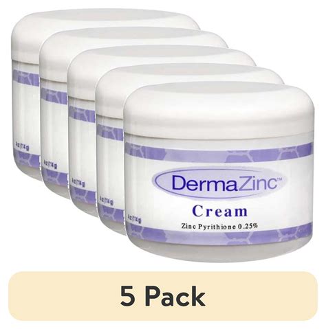 5 Pack Dermazinc Cream 4 Oz Jar