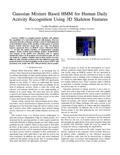 Pdf Gaussian Mixture Based Hmm For Human Daily Activity Recognition