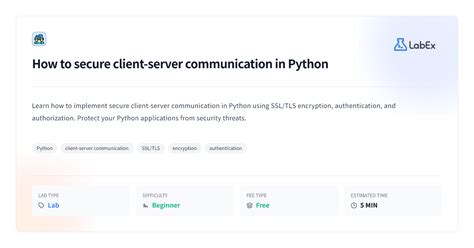 how to secure client server communication in python labex