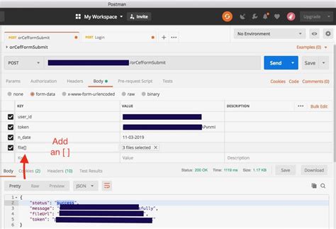 Php How To Send Multiple Files In Postman Restful Web Service