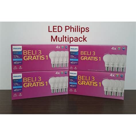 Jual LED Philips MYcare Multipack 3 Gratis 1 Nyala Putih Shopee Indonesia