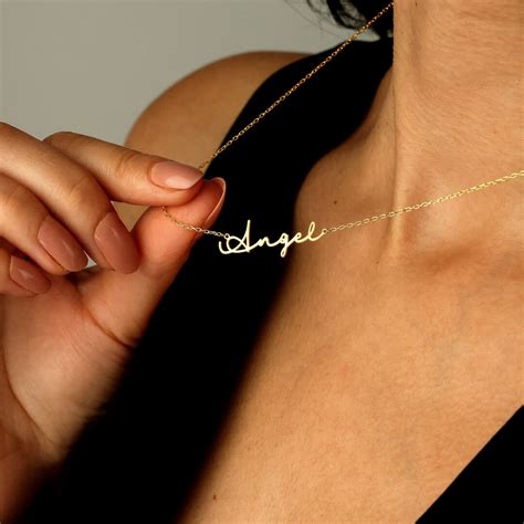 Silver Name Necklace Handwritten Necklace Signature Necklace