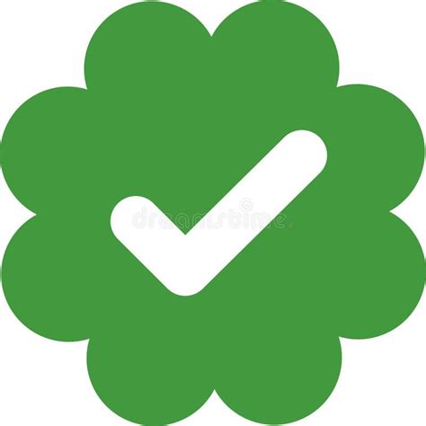 Green Check Mark Tick Verification Icon Symbol Vector Certified Checkmark Badge Stock Vector