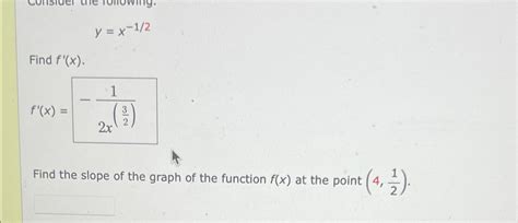 Solved Y X 12find F X F X 12x 32 Find The Slope Of The
