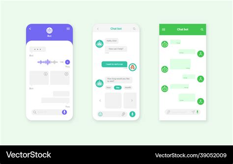 Set Of Chat Bot Mobile Interface Dialog Box Vector Image