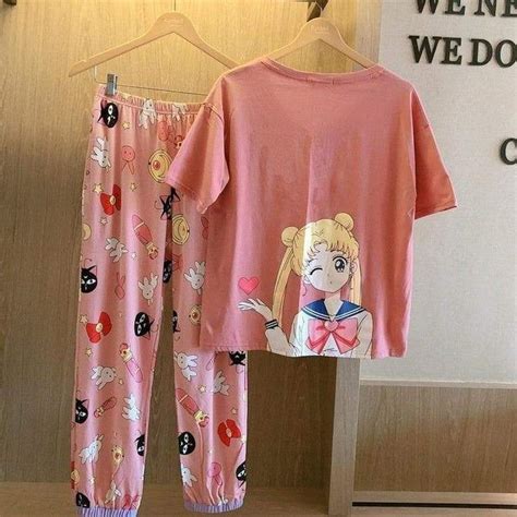 Cartoon Cute Sailor Moon Pajamas Set Mk16983 Long Sleeve Yellow
