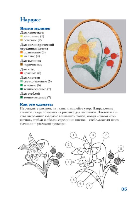 Вышивка гладью для начинающих пошагово со схемами цветы
