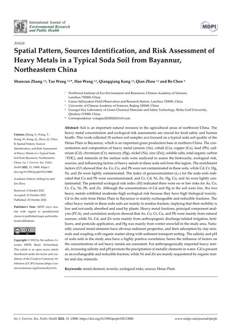 pdf spatial pattern sources identification and risk assessment of