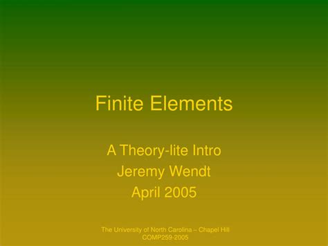 PPT Finite Elements PowerPoint Presentation Free Download ID