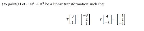 Points Let T R R Be A Linear Transformation Chegg