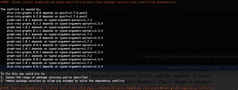 dependencies conflicts during package installation · issue 9 · divelab