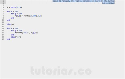 Arrays Matlab Matriz Por Columnas