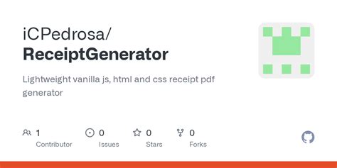 Github Icpedrosareceiptgenerator Lightweight Vanilla Js Html And Css Receipt Pdf Generator