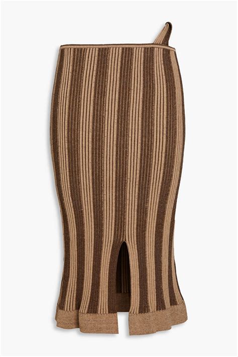 Jacquemus 스트라이프 리브 스트레치 코튼 혼방 미디 스커트 최대 70 세일 The Outnet